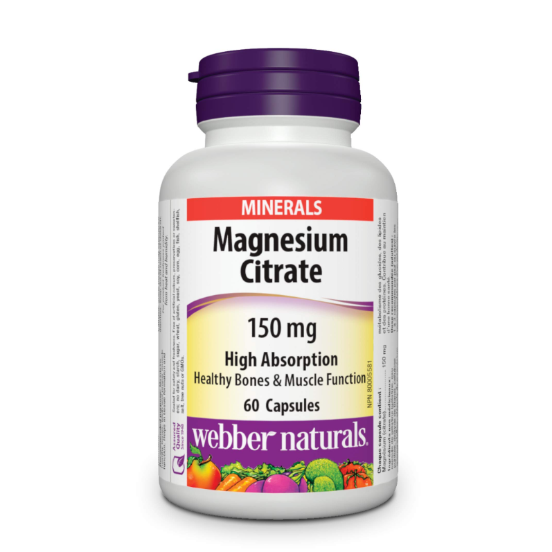 Webber Naturals , Magnesium Citrate 150Mg Capsules, 60 Counts – SARAH ...