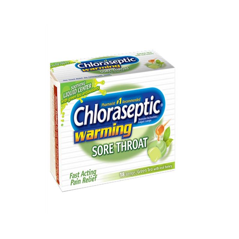 Chloraseptic Green Tea Lozenges, 18 Pieces - Sarah Ali Pharmacy